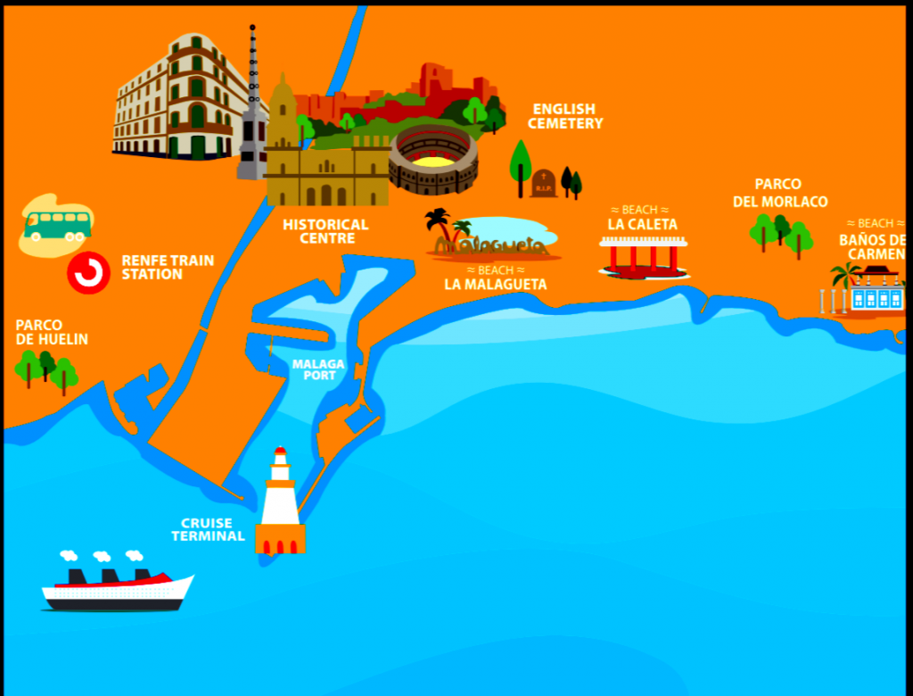 A map of Andalucía Spain and a central Malaga map - Hola Hub Malaga A map of Andalucía Spain and a central Malaga map - Hola Hub Malaga